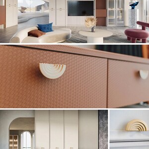 Semicircle Handle Furniture Cabinet Pull Half Moon Golden Pull Closet ...