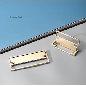 Conceal Handle Furniture Gold Pulls Cabinet Handle Pull Furniture ...