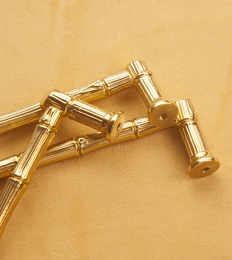 Bamboo Brass Knob Furniture Cabinet Gold Handle Closet Door - Etsy