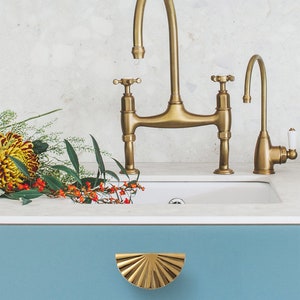 Semicircle Cabinet Pull Sunflowers Brass Knob Furniture Drawer Gold Handle Closet Door Pull ...