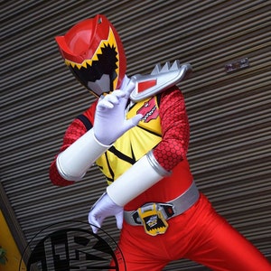 Dino Charge Red Ranger Tyler Navarro Full Set Cosplay Costume Custom ...