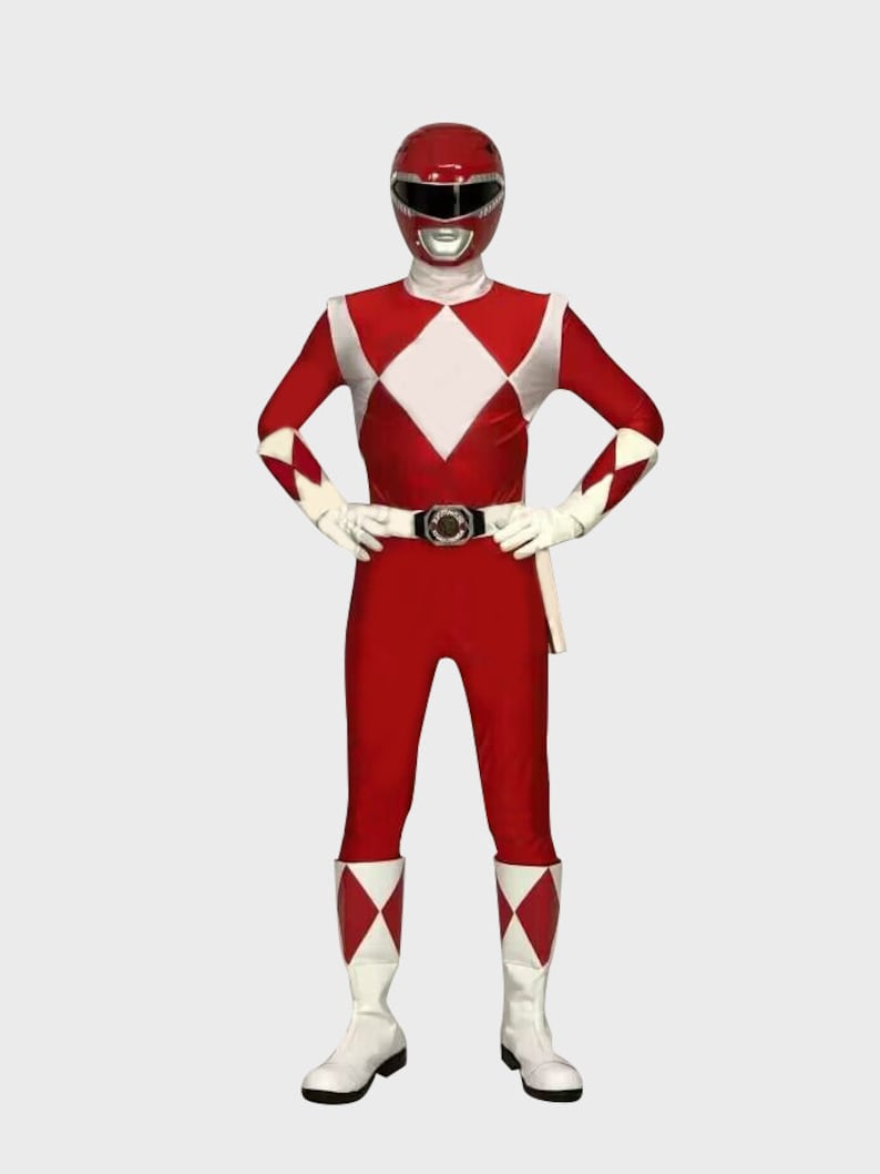 MMPR Rangers Red Rocky Desantos Full Set Cosplay Costume Custom-madeall ...