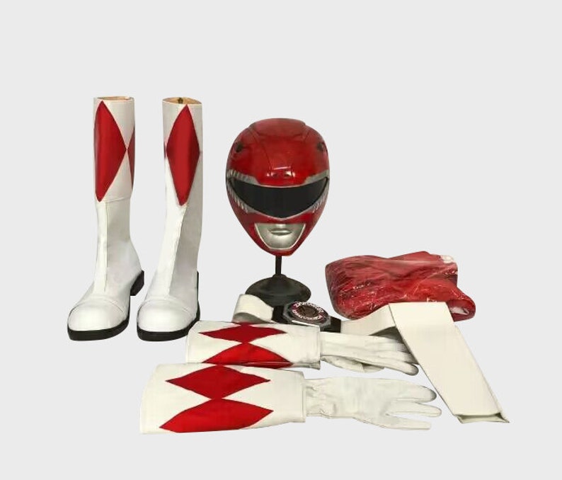 MMPR Rangers Red Rocky Desantos Full Set Cosplay Costume Custom-madeall ...