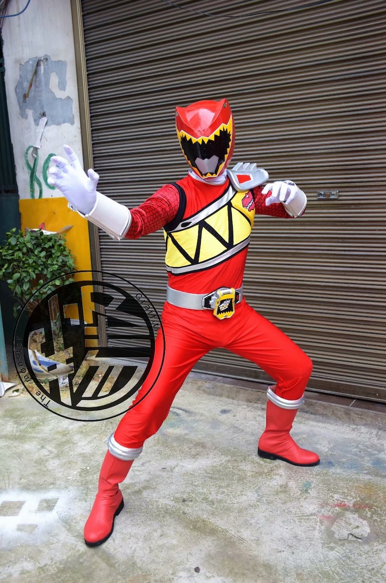 Dino Charge Red Ranger Tyler Navarro Full Set Cosplay Costume Custom ...
