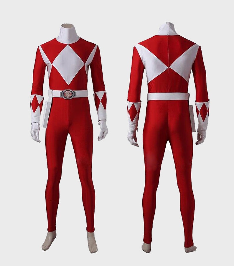 MMPR Rangers Red Rocky Desantos Full Set Cosplay Costume Custom-madeall ...