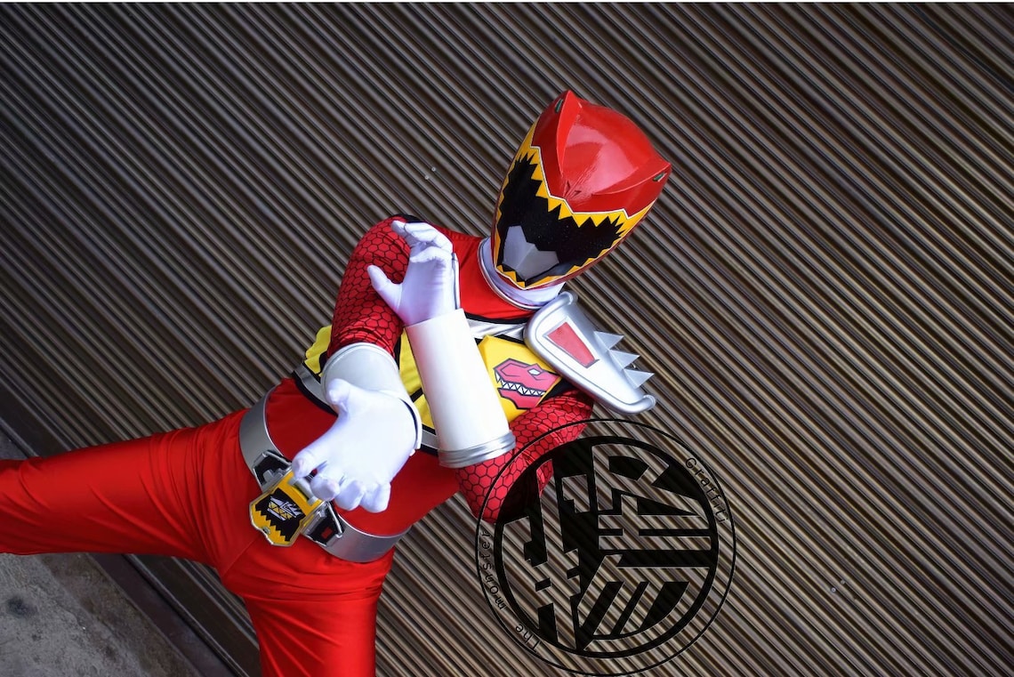 Dino Charge Red Ranger Tyler Navarro Full Set Cosplay Costume Custom ...