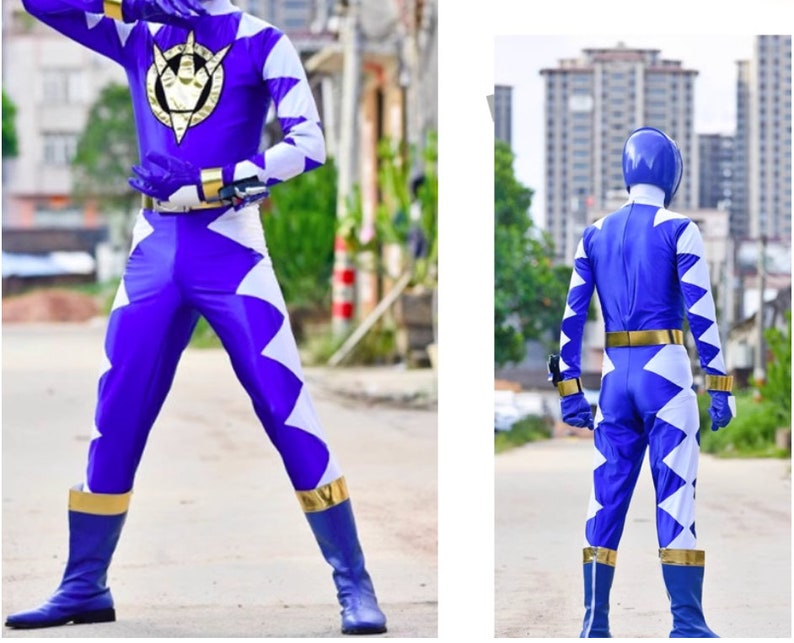 Blue Dino Thunder Ranger Ethan James Full Set Cosplay Costume Custom ...