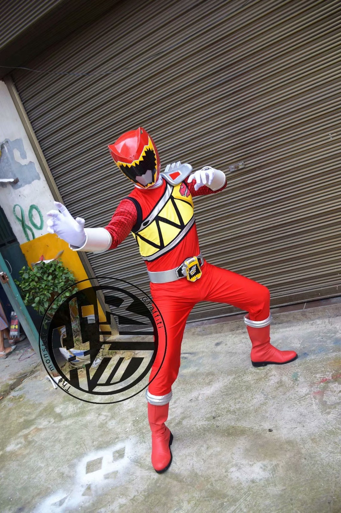 Dino Charge Red Ranger Tyler Navarro Full Set Cosplay Costume Custom ...
