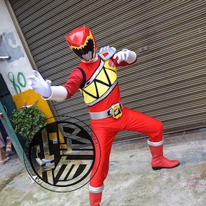 Dino Charge Red Ranger Tyler Navarro Full Set Cosplay Costume Custom ...