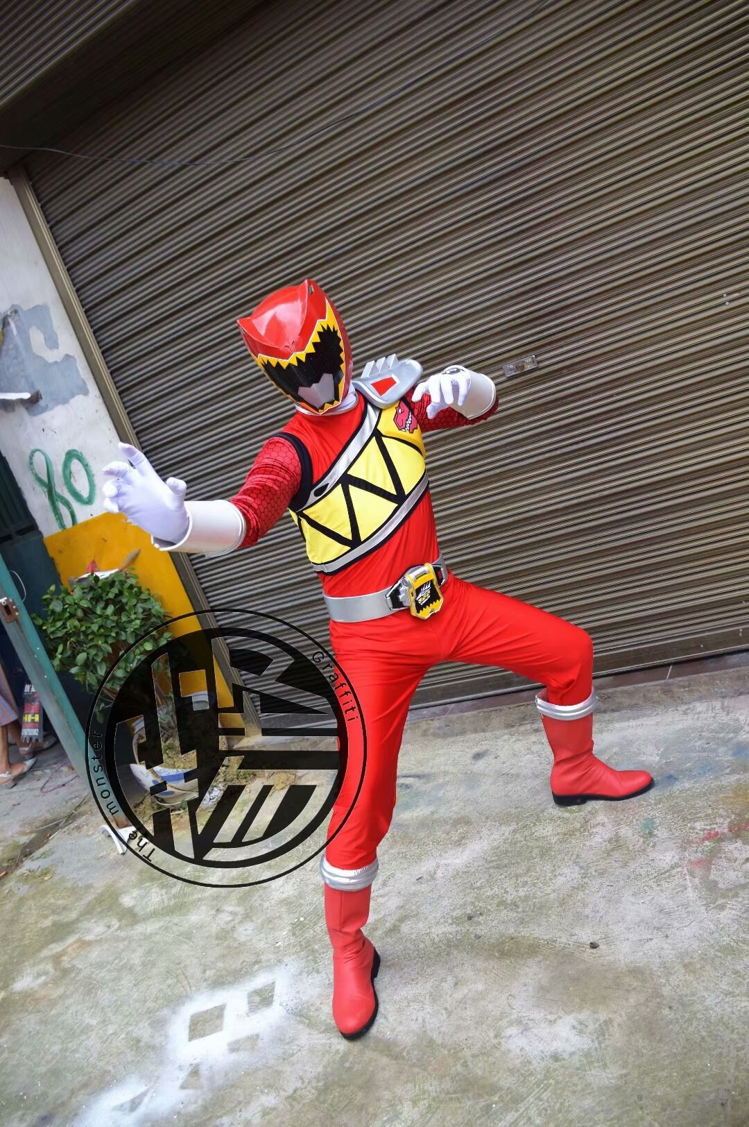 Dino Charge Red Ranger Tyler Navarro Full Set Cosplay Costume Custom ...