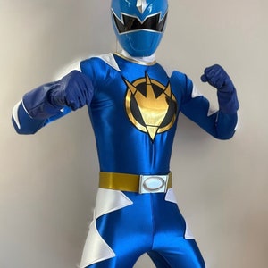 Blue Dino Thunder Ranger Ethan James Full Set Cosplay Costume Custom ...