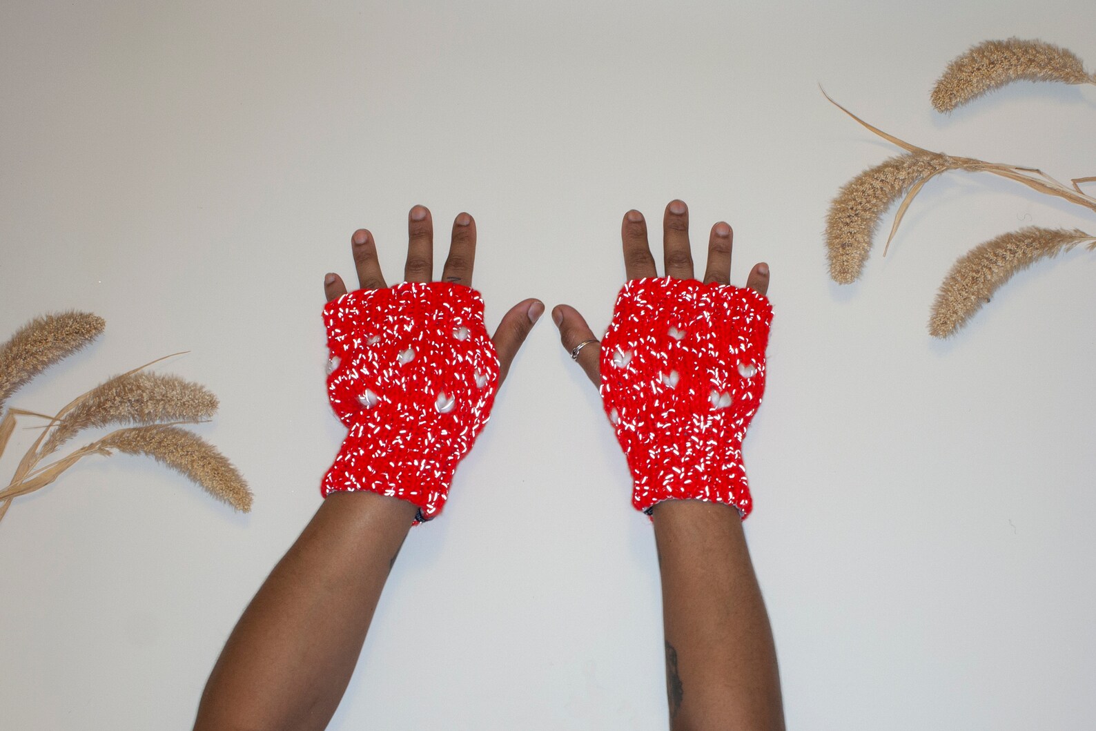 Unisex Adult Reflective Fingerless Mittens With - Etsy
