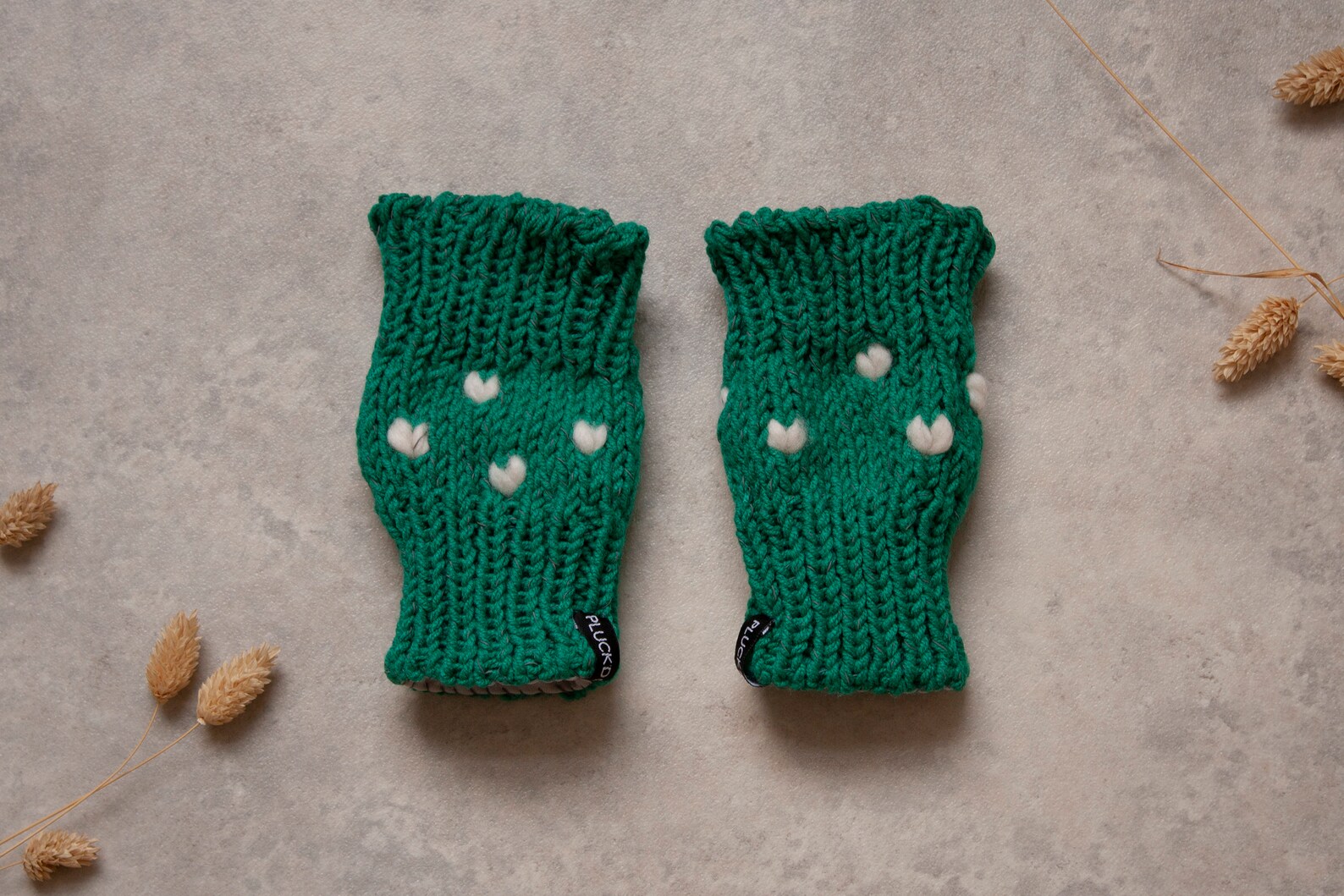 Unisex Adult Reflective Fingerless Mittens With 'heart' Roving - Etsy