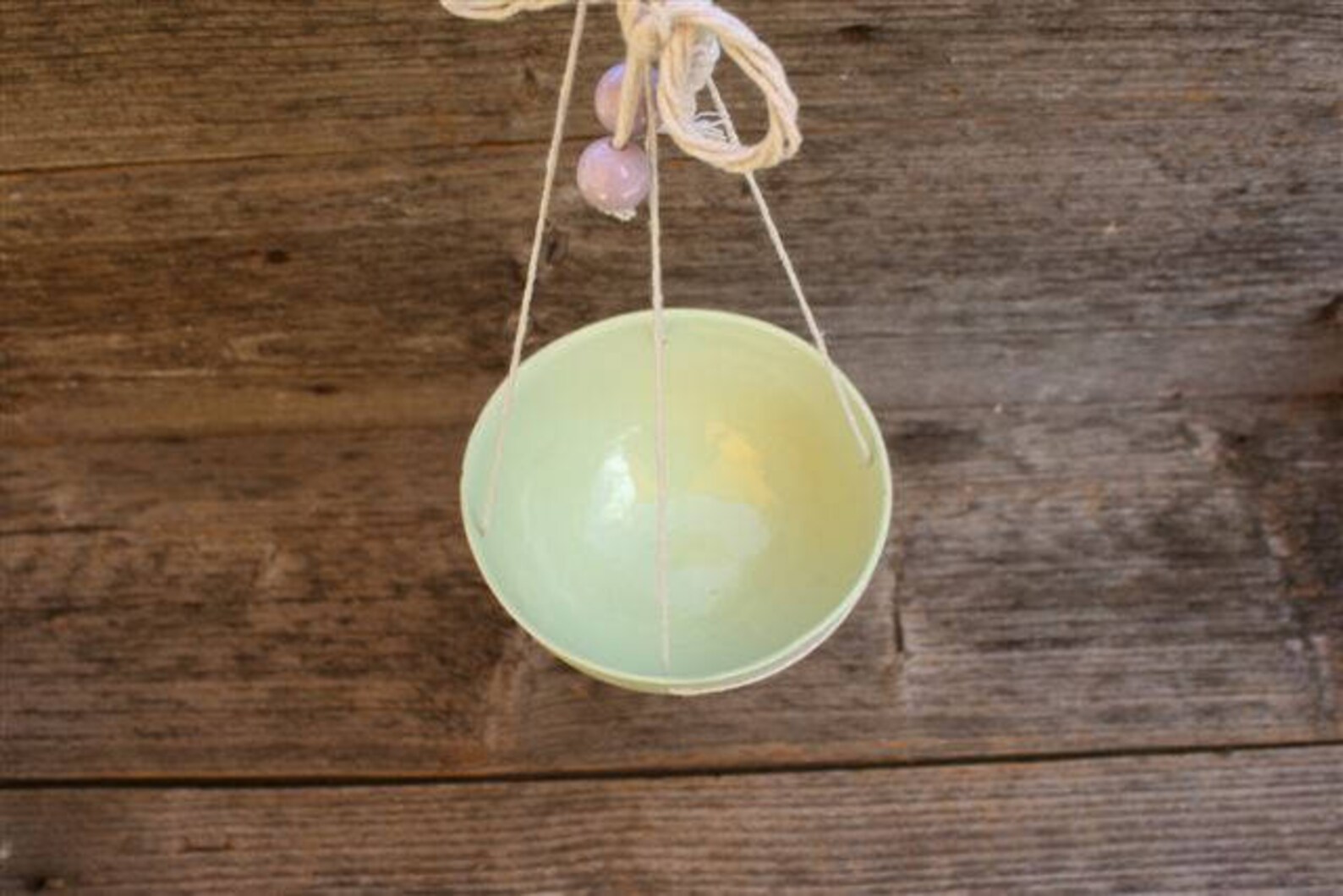 Hanging Bowl Natural/green/violet - Etsy