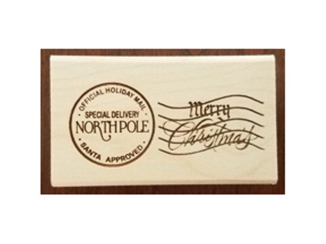 Merry Christmas Postmark Rubber Stamp 209H01 - Etsy