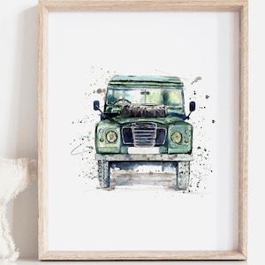Land Rover Series III Watercolour Print. Personalise Land Rover ...
