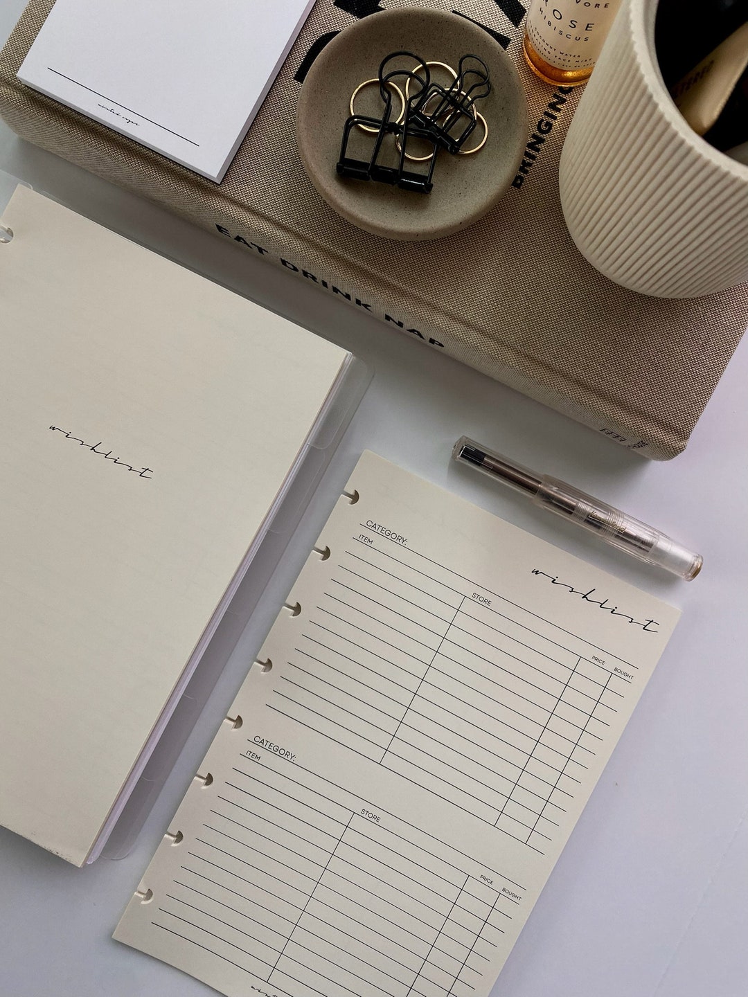 Wishlist Tracker Planner Inserts | Classic Font | Oat Paper - Etsy
