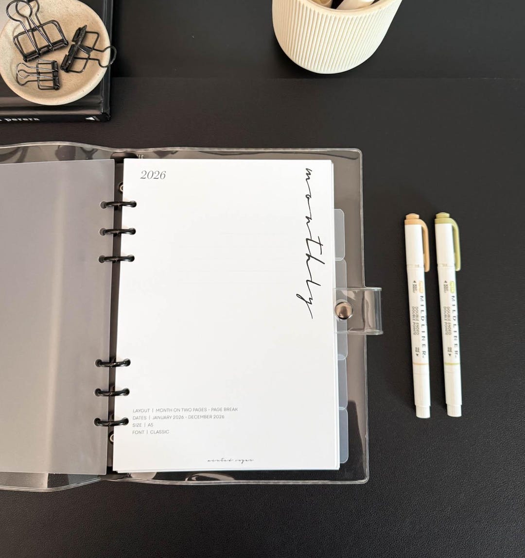 2026 Monthly Planner Inserts Printed | Page Break Layout | A5 Personal ...