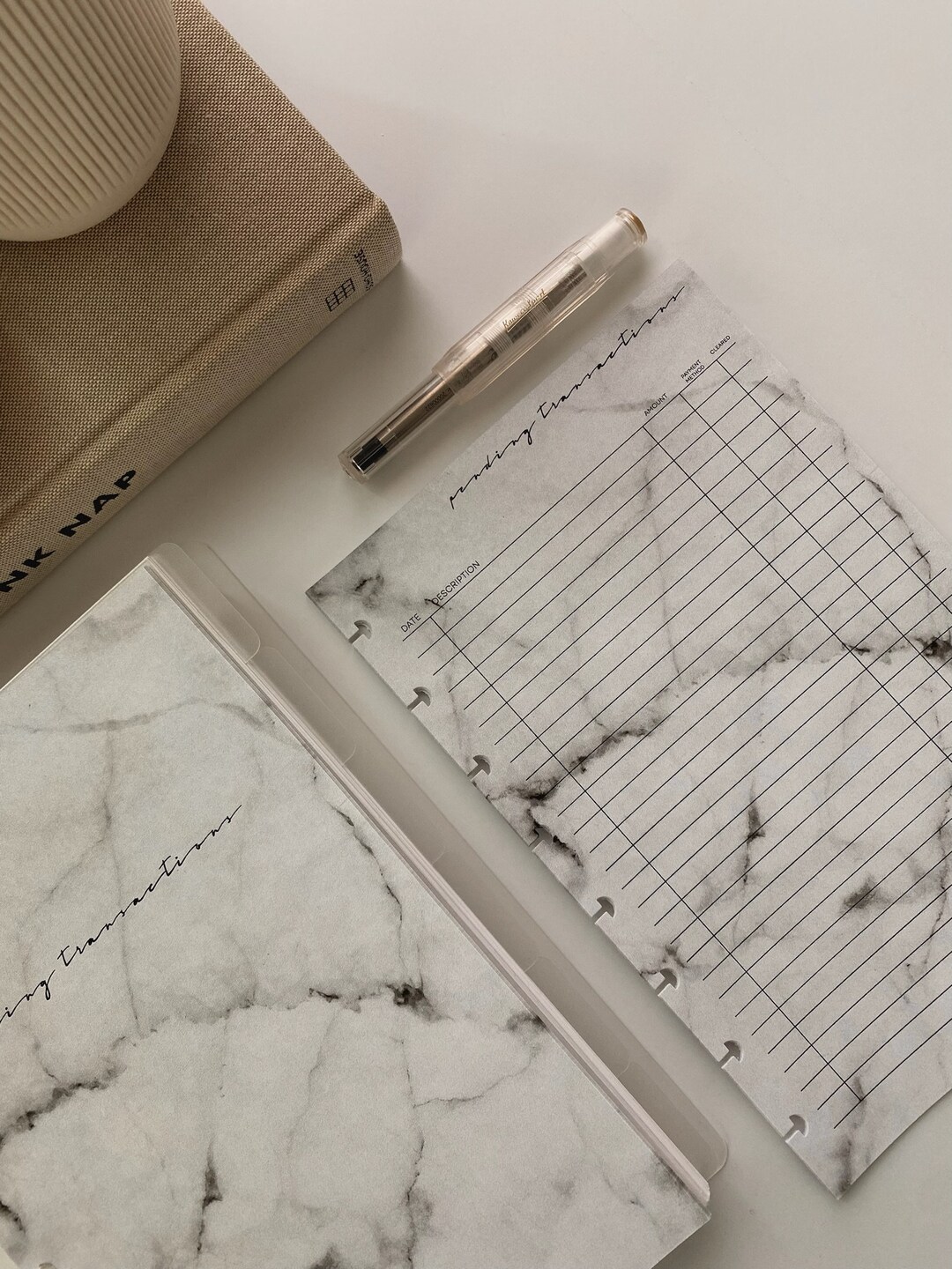 Pending Transactions Tracker | Classic Font | Marble Paper - Etsy