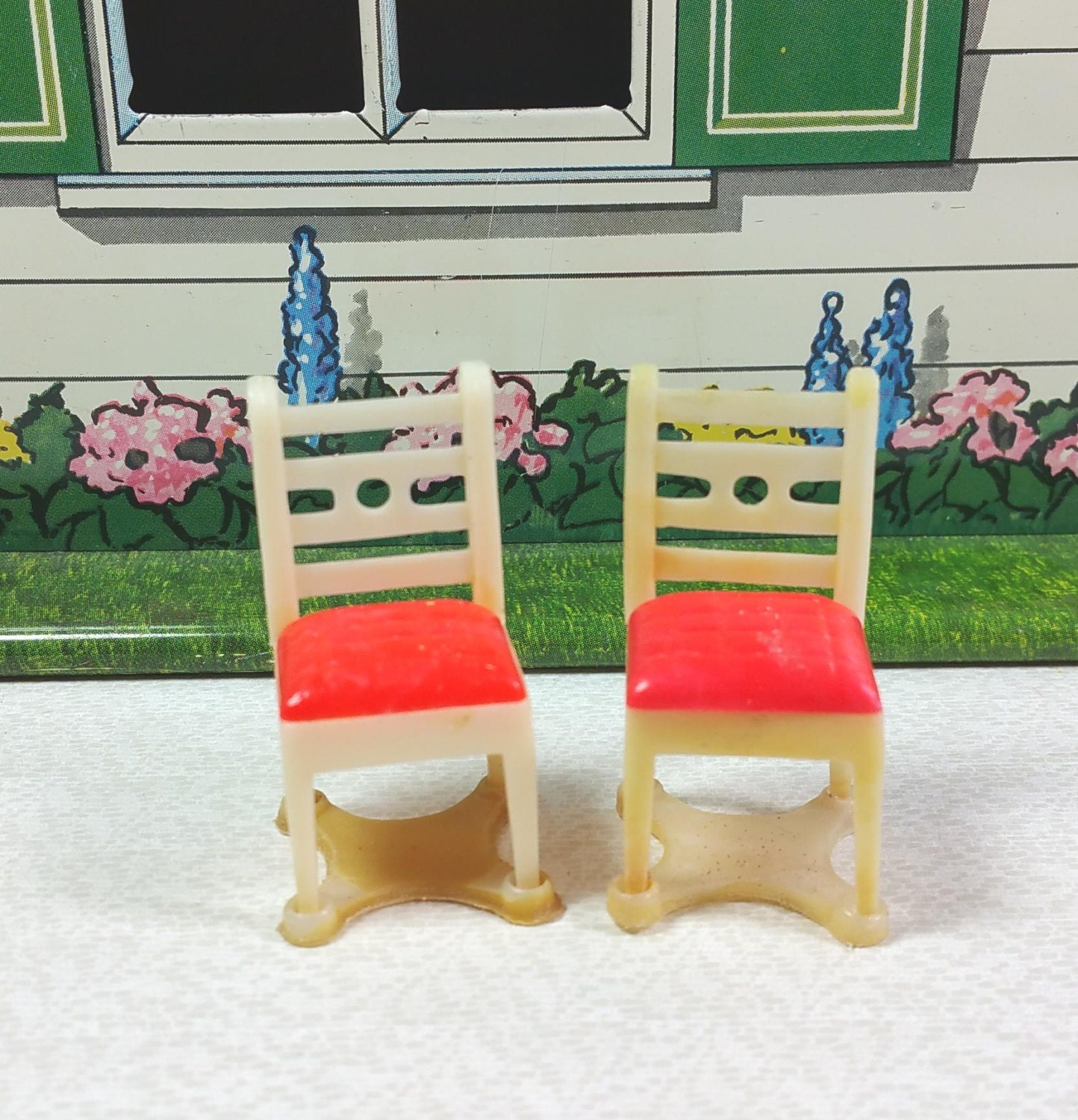 MINIATURE PLASTIC CHAIRS, 1950's, 1/2" Scale, Allied, Pyro, Cherro ...
