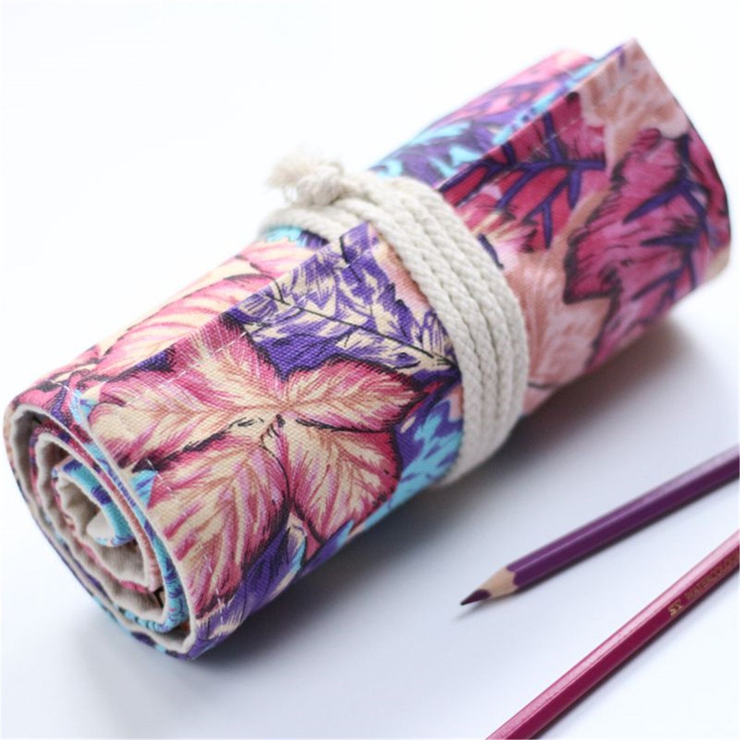 Maple Leaf Pencil Wrap, Canvas Pencil Cover, 36/48/72 Holes Pencil ...