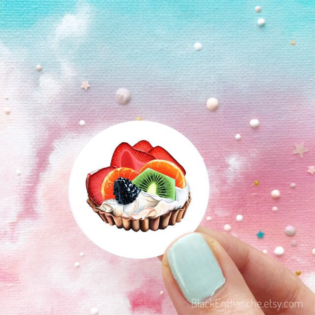 Fruit Tart Pastry Glossy Sticker, Dessert Bakery Envelope Seal - Etsy