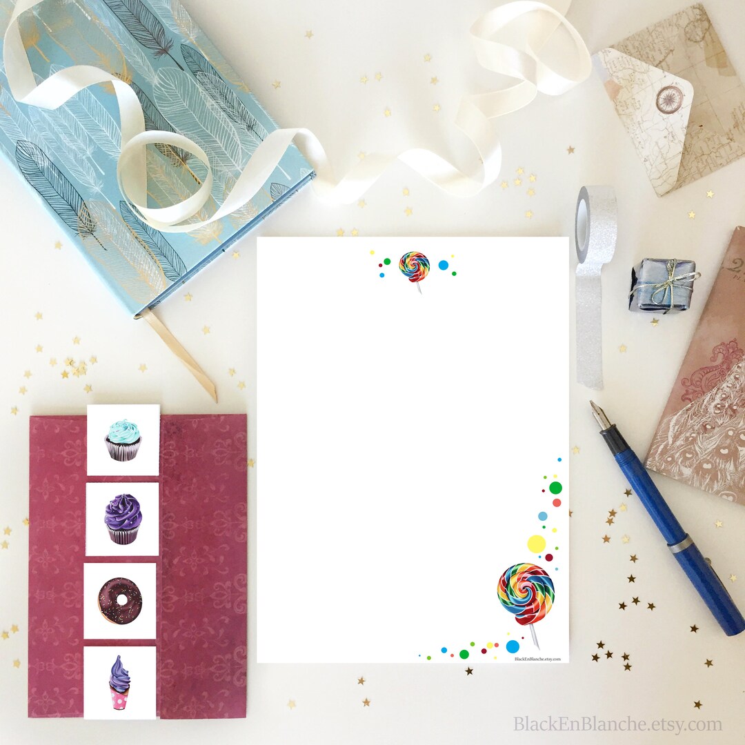 Lollipops Letter Writing Set / Writing Paper Set / Pen Pal Set - Etsy