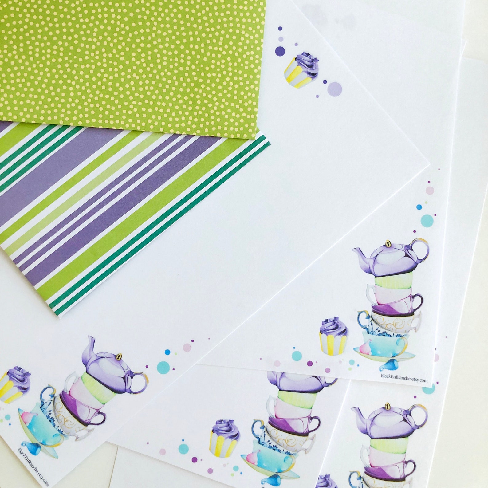 Printable Afternoon Tea Letter Writing Sheets, Writing Paper Set, Pen ...