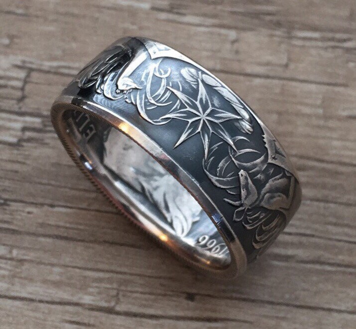 Coin Rings Handmade from 1966 Australian 50 Cents 80% Silver | Etsy