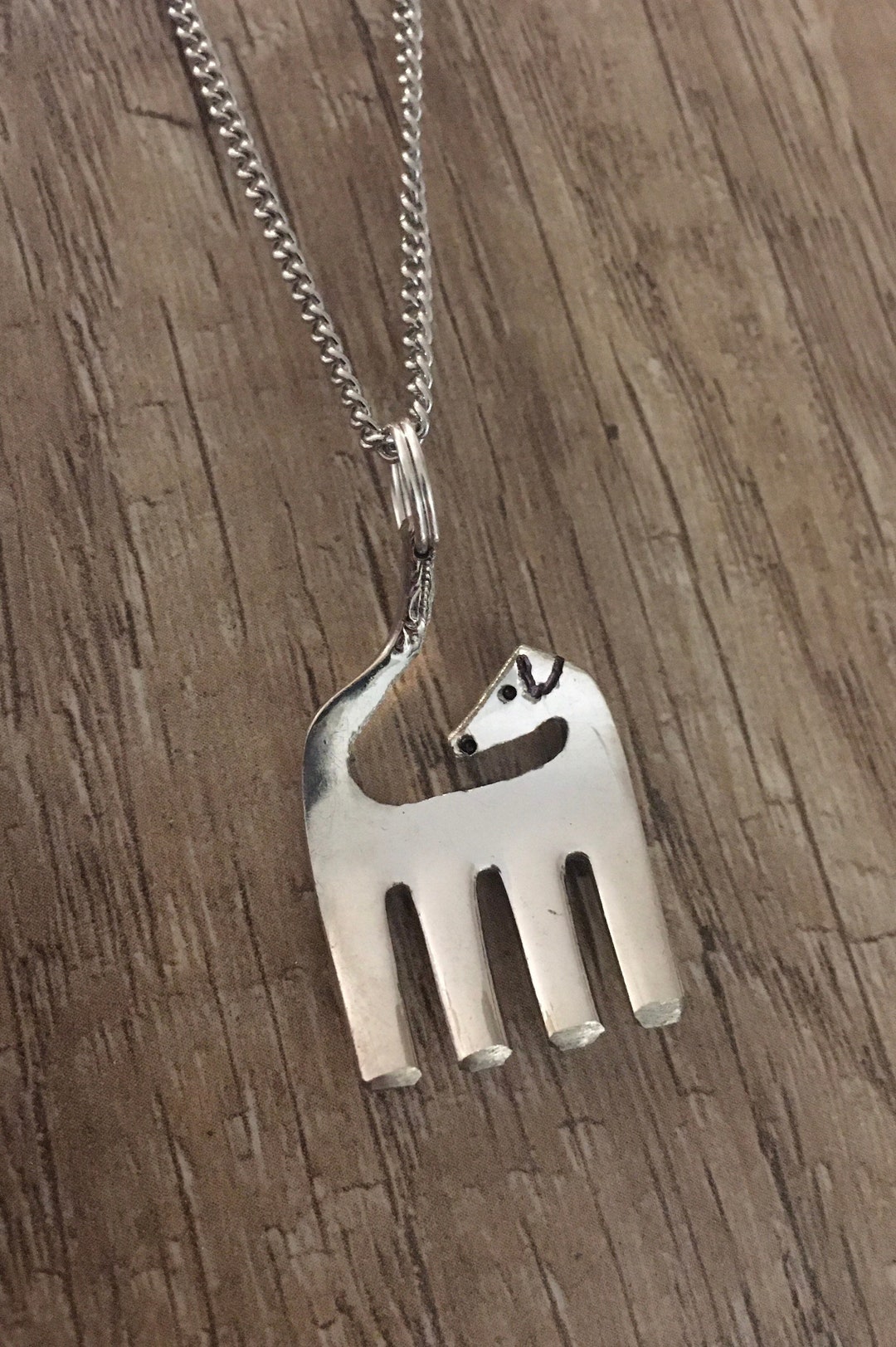 Puppy Dog Fork Pendant Necklace: Handmade Silverware Jewelry - Etsy