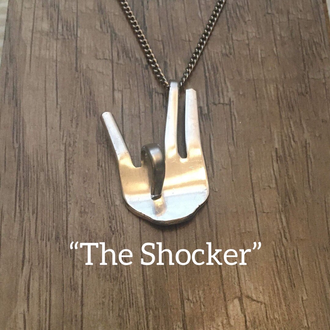 The Shocker Necklace Spoon Jewelry Fork Pendant Hand Pendant Silverware ...