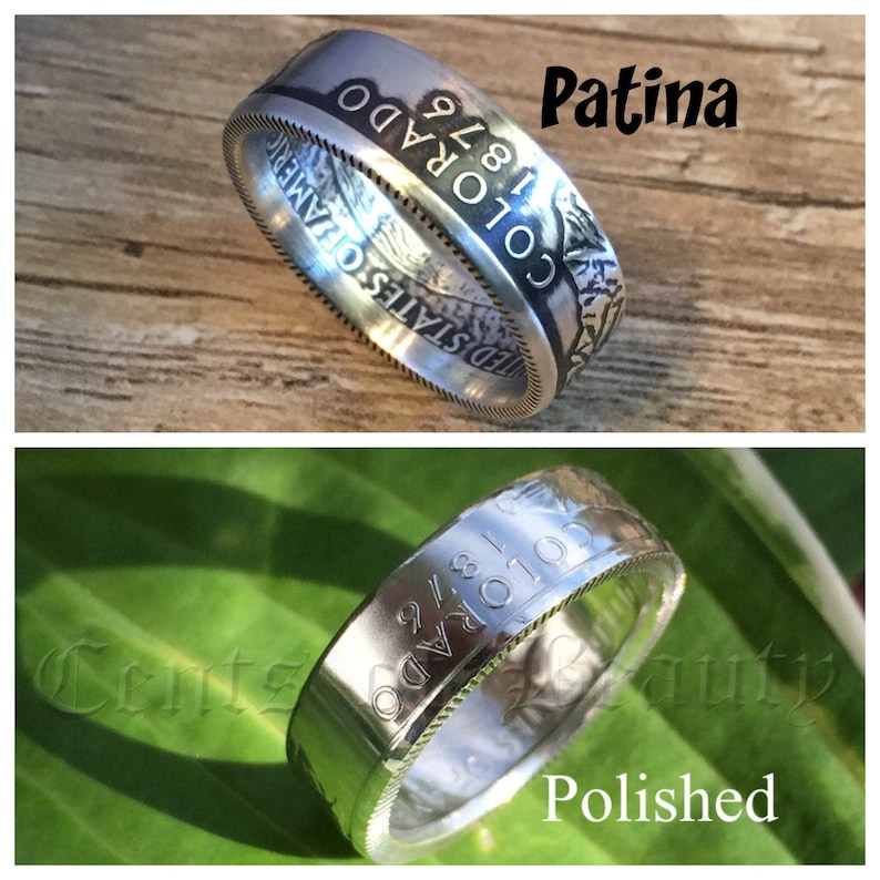 All 50 Silver State Quarter Coin Rings ~ Patina or Polished ~ Gift ...