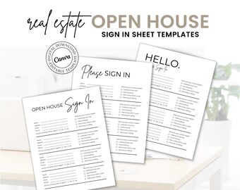 Real Estate Open House Sign up Sheet - Etsy