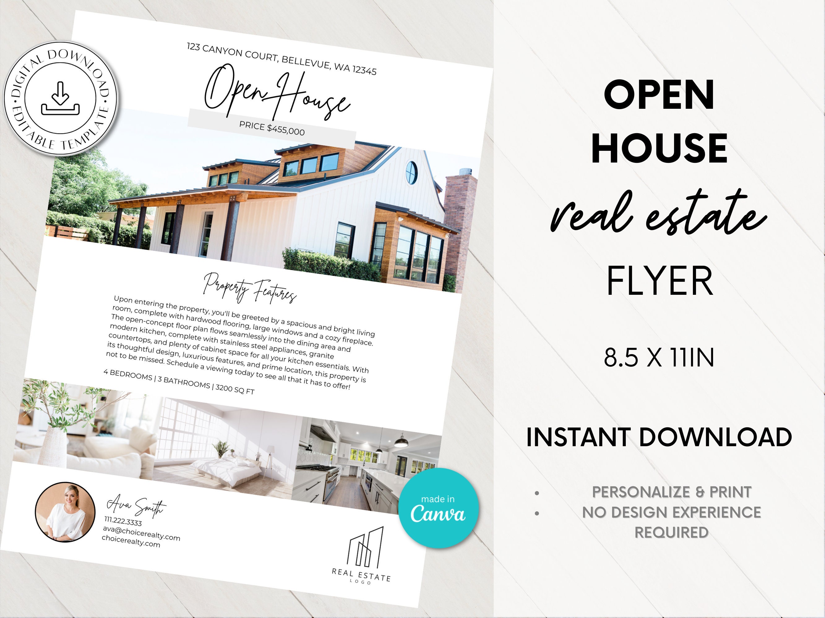 Open House Flyer, Open House Sheet, Openhouse Flyer, Real Estate ...