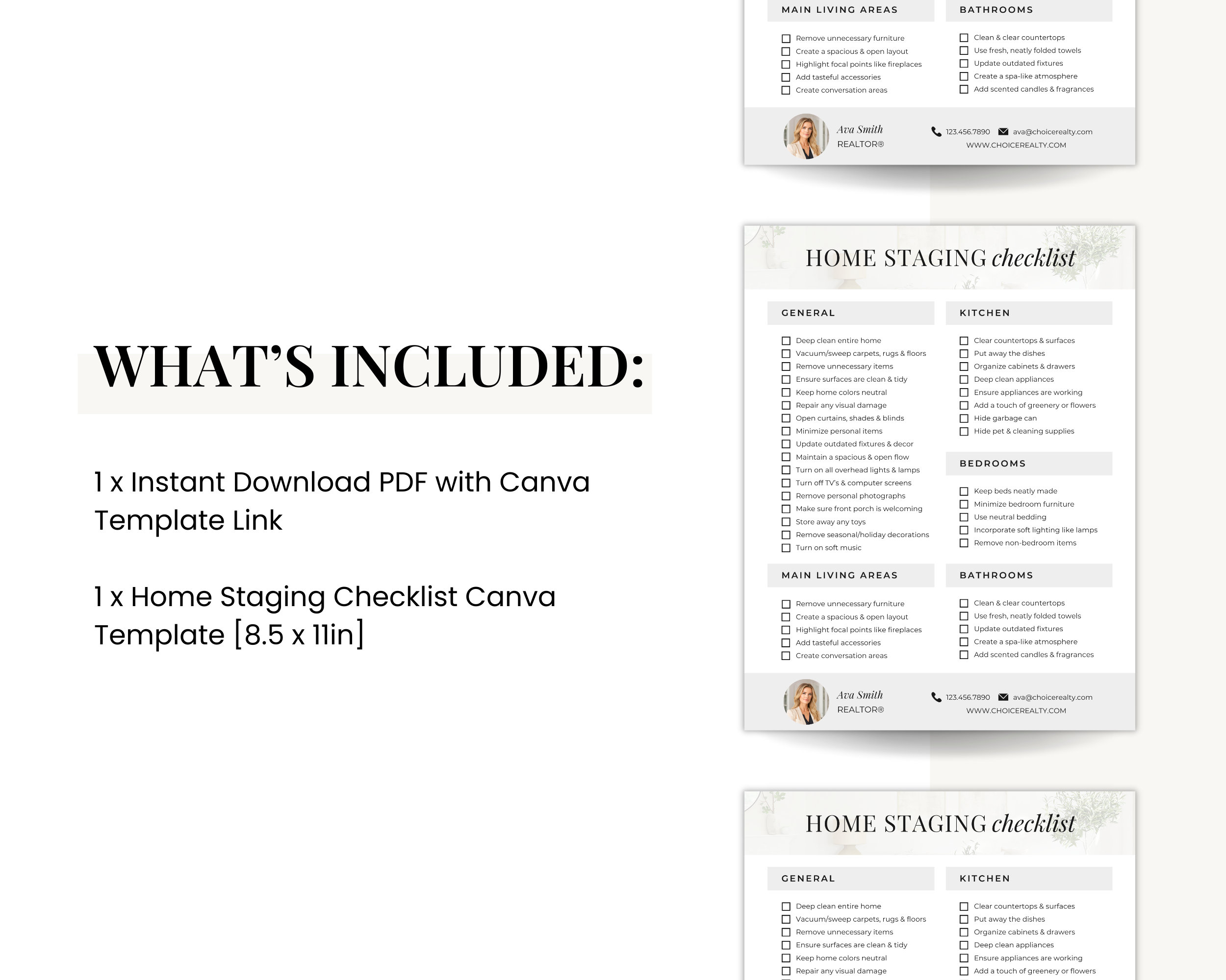 Home Staging Checklist, Realtor Home Seller Staging Checklist, Home ...