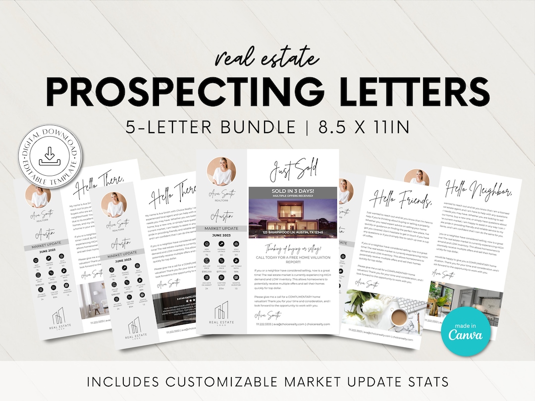 Real Estate Prospecting Letter Bundle, Real Estate Mailers, Real Estate ...