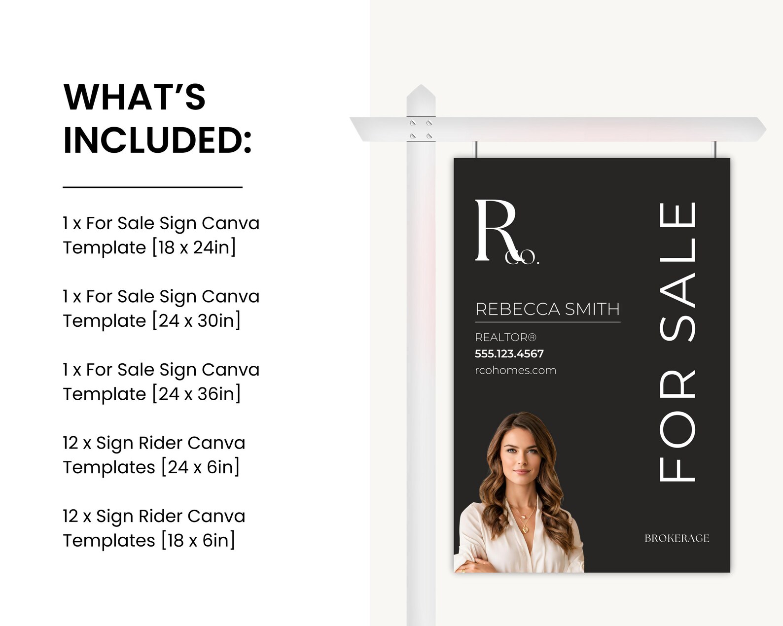 Modern Yard Sign Real Estate, Real Estate Yard Sign Template 24x36 ...