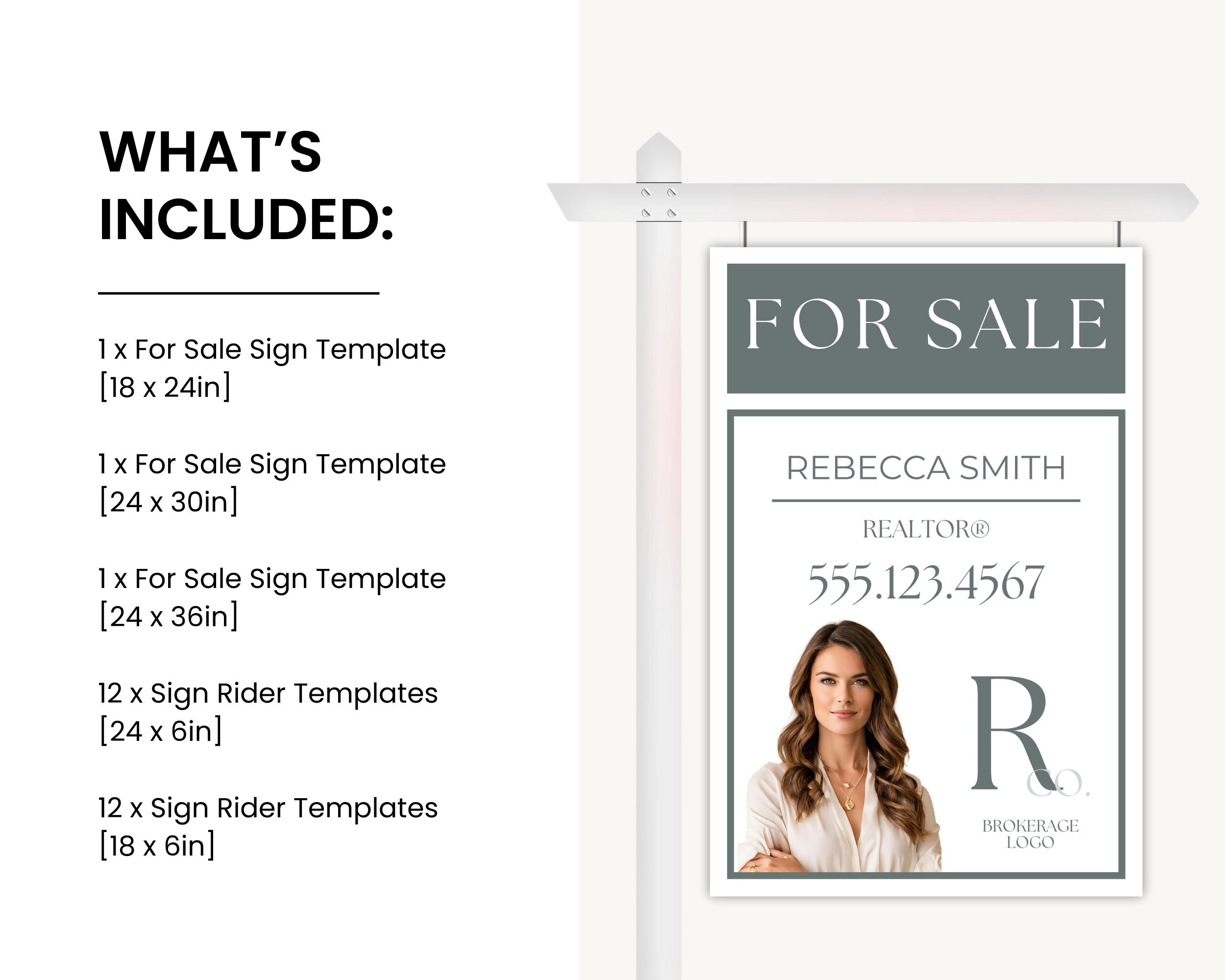 Real Estate Yard Sign Template & Custom Real Estate Sign Riders, Modern ...