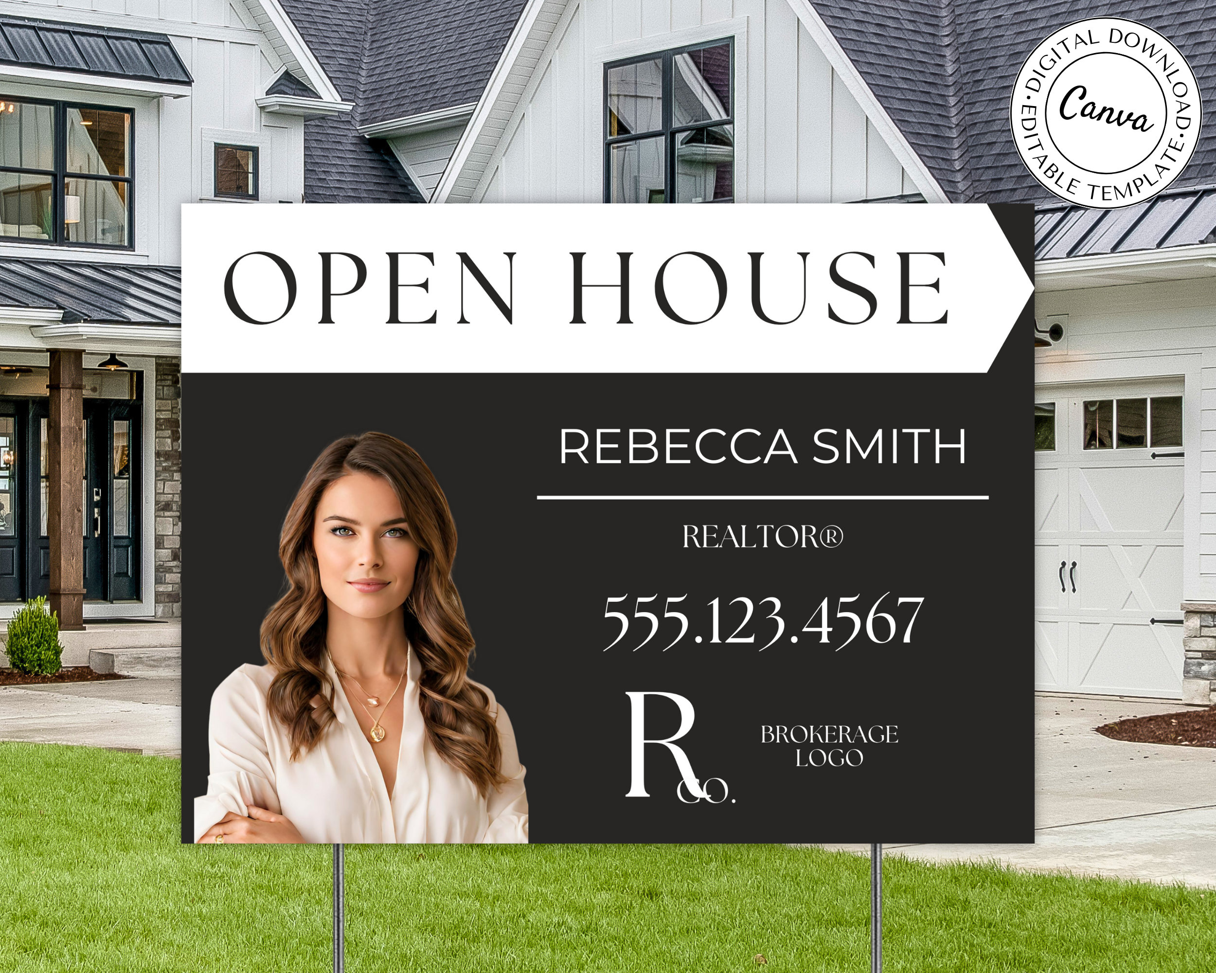 Realtor Open House Sign Template, Open House Yard Sign, Realtor Yard ...