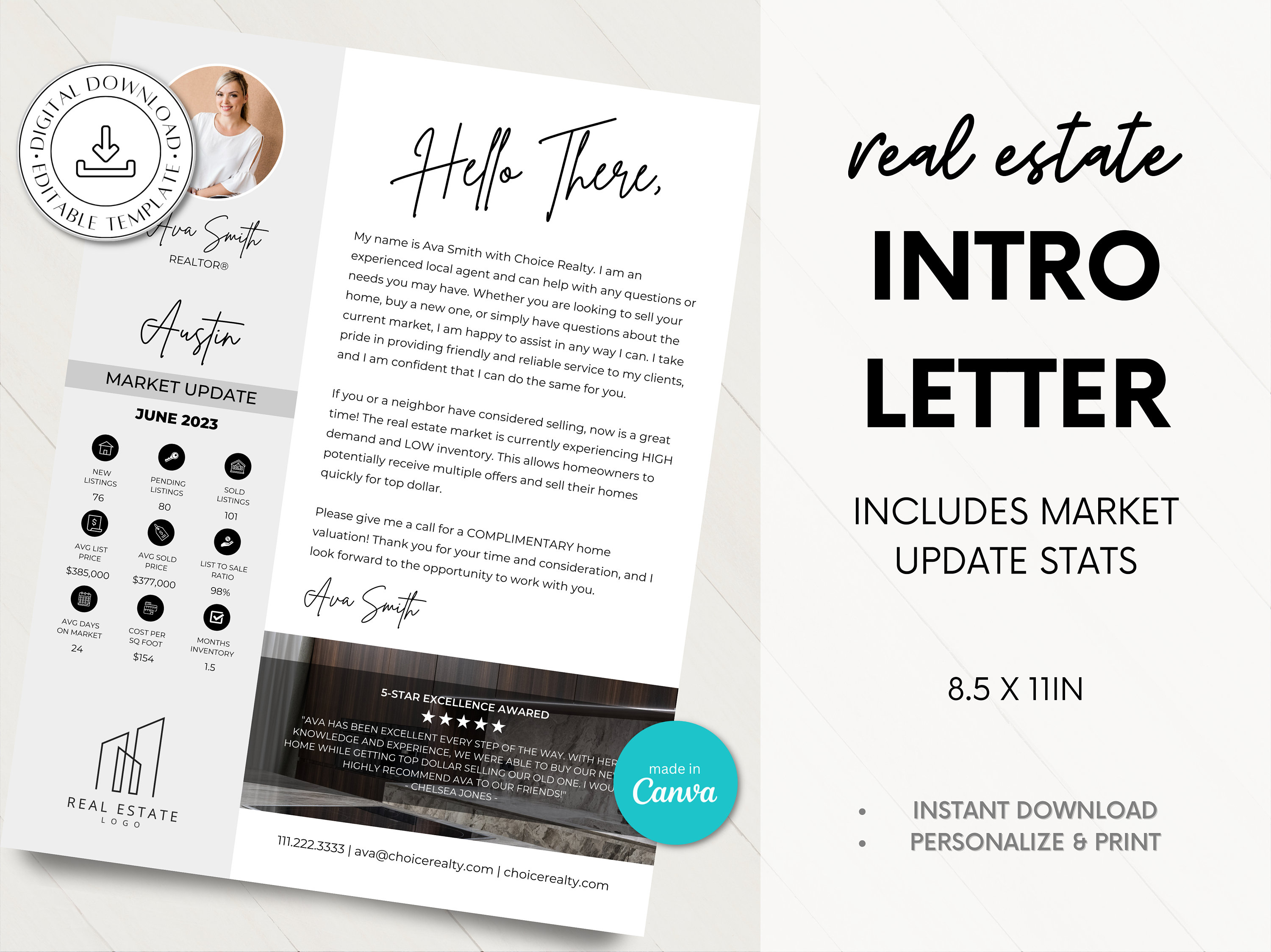 Realtor Introduction Letter, Real Estate Intro Letter, Real Estate ...