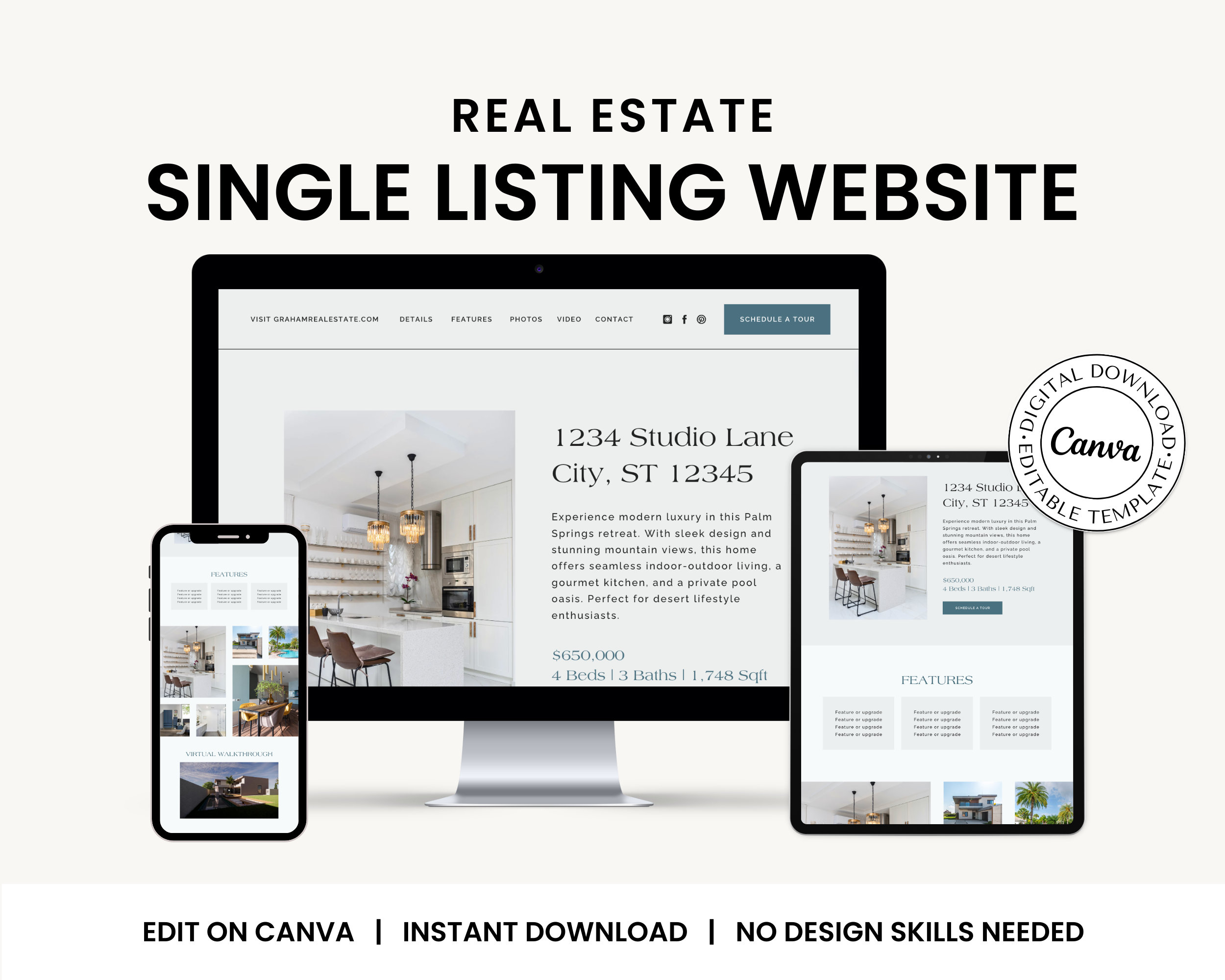 Real Estate Listing Landing Page, Real Estate Single Listing Website ...