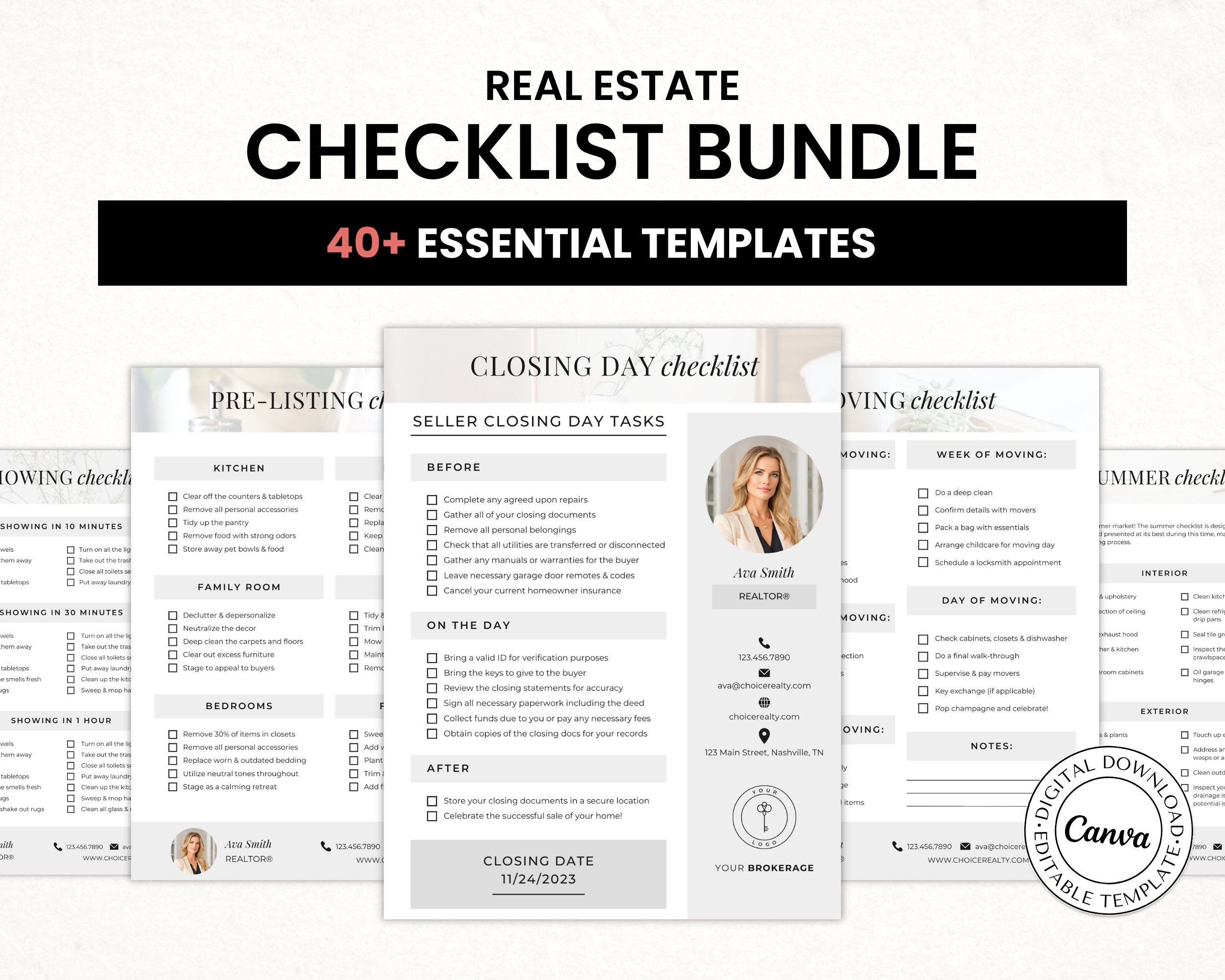 Real Estate Transaction Checklist Bundle, Realtor Essentials Editable ...