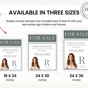 Real Estate Yard Sign Template 18x24 | 24x30 | 24x36, Modern Yard Sign ...