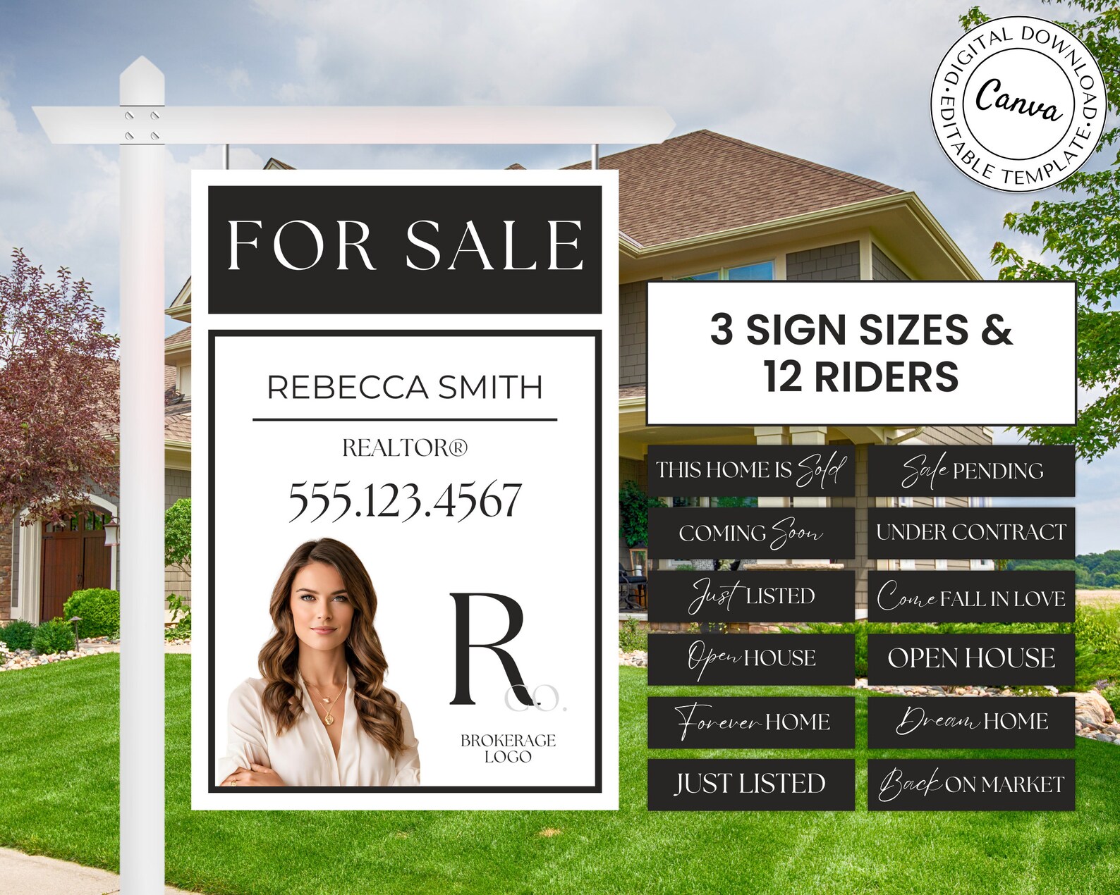 Real Estate Yard Signs Panel & Custom Real Estate Riders, Modern Yard ...
