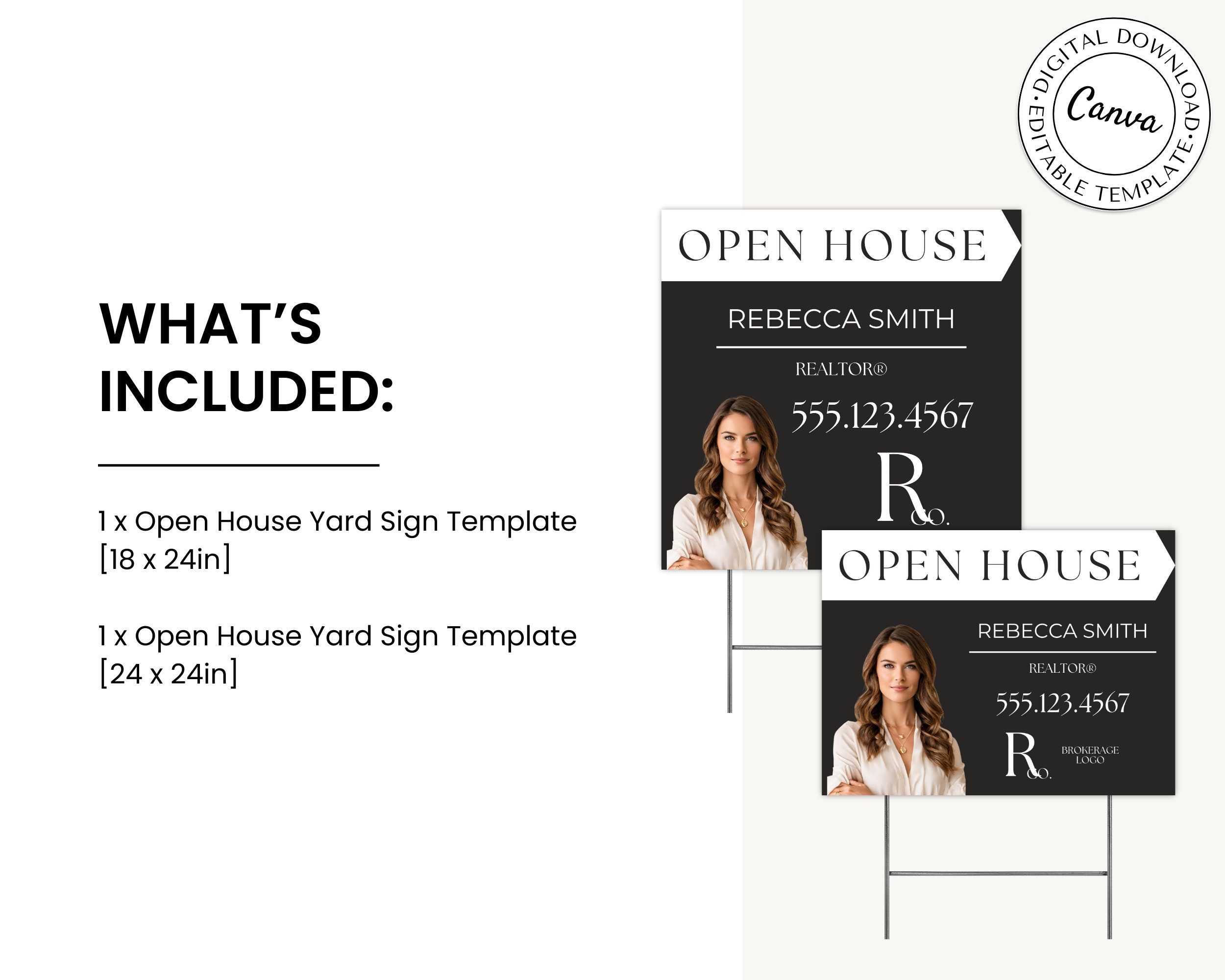 Realtor Open House Sign Template, Open House Yard Sign, Realtor Yard ...