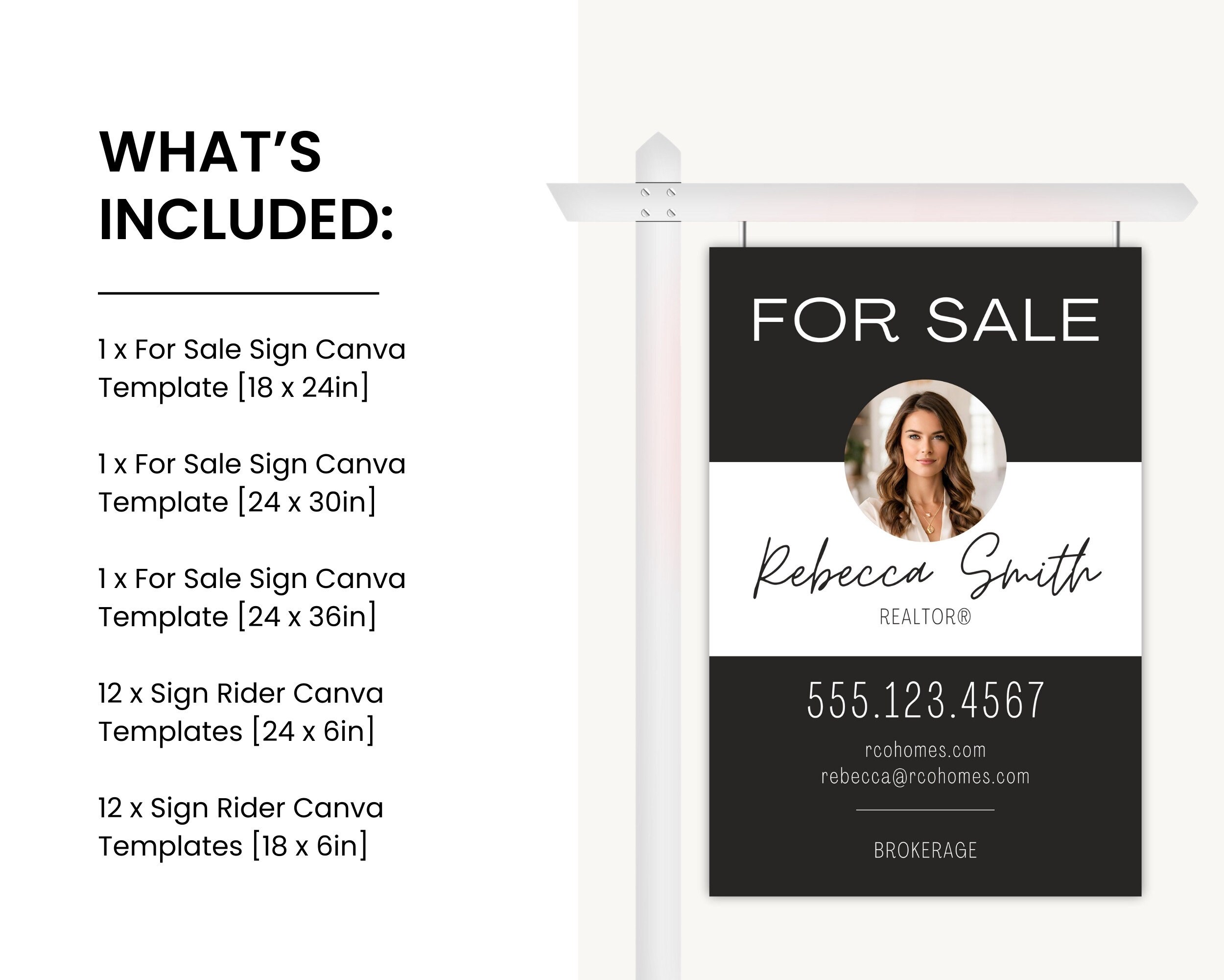 Modern Yard Sign Real Estate, Real Estate Yard Sign Template 24x36 ...