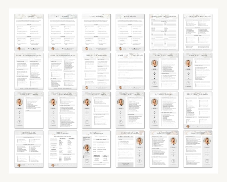 Real Estate Transaction Checklist Bundle, Realtor Essentials Editable ...