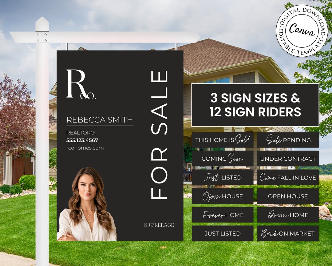 Modern Yard Sign Real Estate for Sale Sign Template,real Estate Yard ...