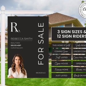 Real Estate for Sale Sign, Real Estate Yard Sign Template 24x36 24x18 ...