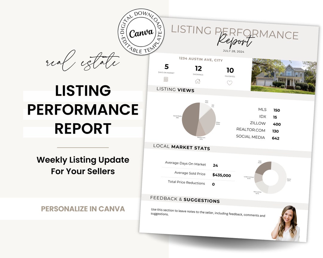 Realtor Listing Performance Report, Weekly Seller Update Flyer, Showing ...